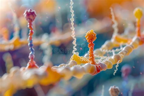 Exploring Biological Structures Graphic Models Of Dna And Cells Stock