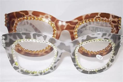 Reading Glasses 325 Lot Of Two Oversized Animal Prints In Gray And
