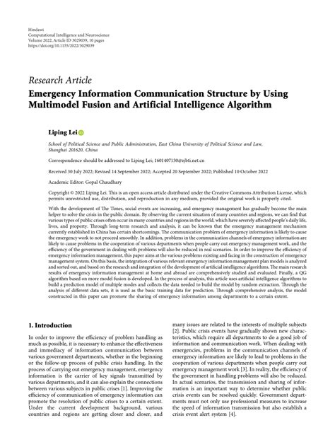 pdf emergency information communication structure by using multimodel