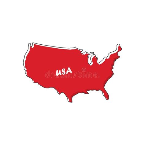 Usa Map Icon In A Flat Design Vector Illustration Stock Vector Illustration Of American