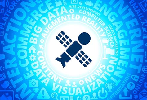 인터넷 현대 기술 단어 배경에 위성 아이콘 개념 기호에 대한 스톡 벡터 아트 및 기타 이미지 개념 기호 개체 그룹 그라데이션 Istock