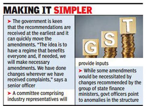 Panel Begins Review Of GST Laws To Remove Glitches Times Of India
