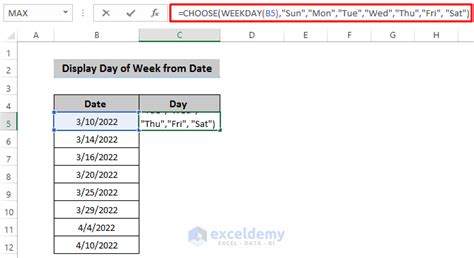 how to display day of week from date in excel printable timeline