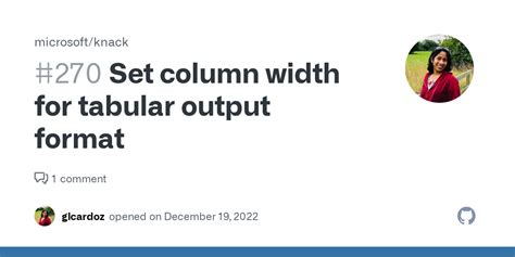 set column width for tabular output format · issue 270 · microsoft