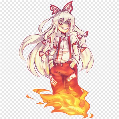 Fan Art Touhou Project Fujiwara Clan Ilustración De Moda Personaje De