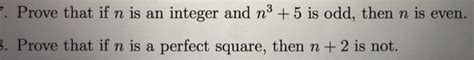 solved prove that if n is an integer and n3 5 is odd