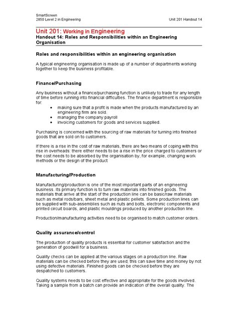 Unit 201 Ngineering Working In E Download Free Pdf Quality