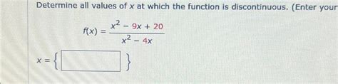 solved determine all values of x ﻿at which the function is