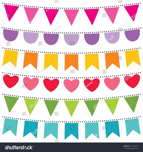 Bunting Flags Vector Set Stock Vector Royalty Free 121475548 Shutterstock