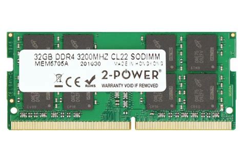 2 Power 32gb Ddr4 3200mhz Cl22 Sodimm Memory Module Ireland