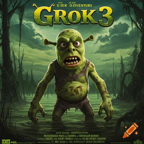 Promotional Poster For Grok 3 A Shrek Parody On Craiyon