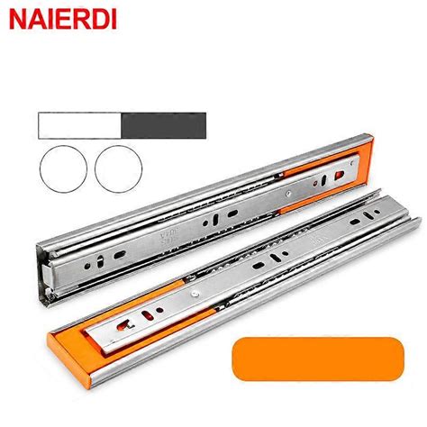 1 Sets Stainless Steel Cabinet Slides Soft Close Three Section Drawer