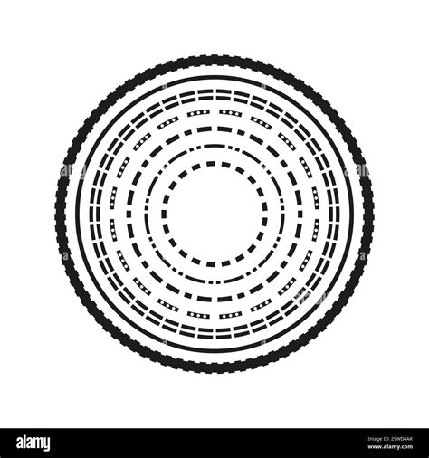 Circular Geometric Design Abstract Futuristic Pattern Black And White Concentric Rings Vector
