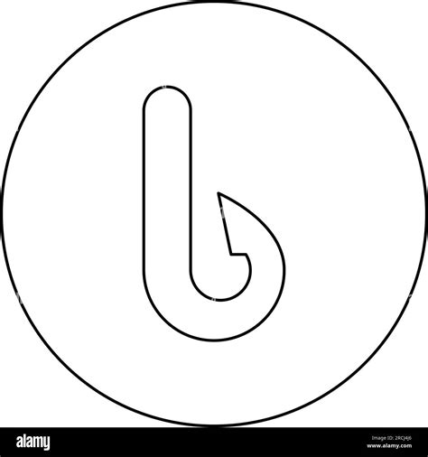 Hook Icon In Circle Round Black Color Vector Illustration Image Outline Contour Line Thin Style