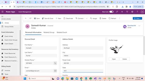event management in model driven app