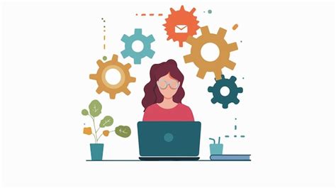 Young Woman Customizing Settings On Laptop Screen Premium Ai