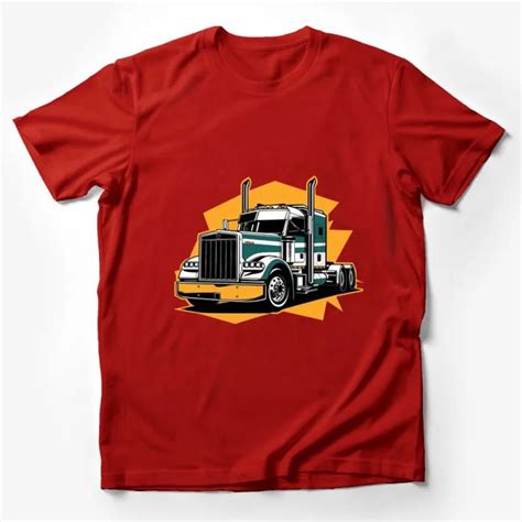Semi Truck Graphic T Shirt Big Rig Trucker Tee Mens Cotton Truck