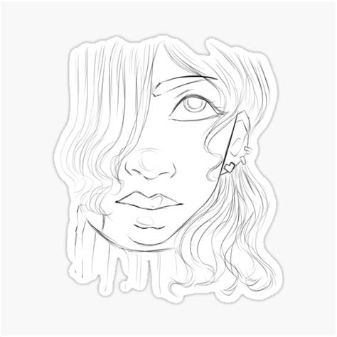 Cool Lady Drawing Sticker By Mioom Redbubble