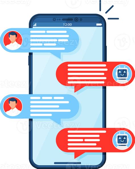Chatting On Smartphone With Chat Bot Robot 35717758 Png