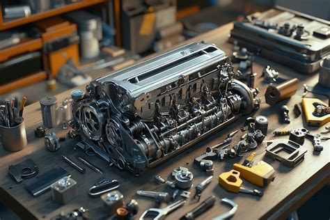 Highly Detailed View Of Automotive Engine Dissection Premium AI Generated Image
