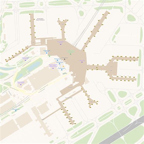 Schiphol Airport Map Amsterdam Ams Terminal Overview Airport Information