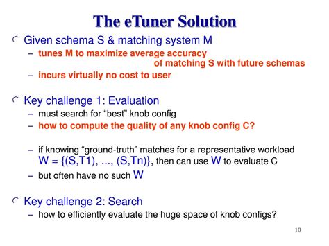 PPT ETuner Tuning Schema Matching Software Using Synthetic Scenarios PowerPoint Presentation