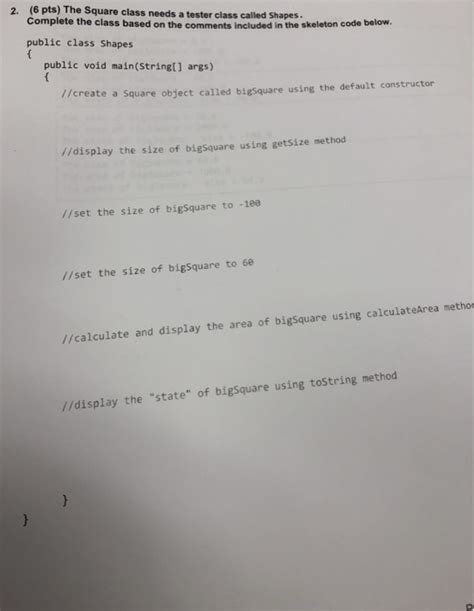 Solved 1 13 Pts Implement A Complete Square Class Based