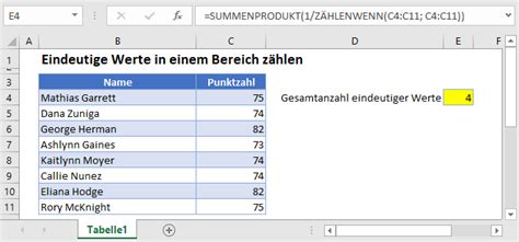 Eindeutige Werte In Einem Bereich In Excel Und G Sheets Zählen
