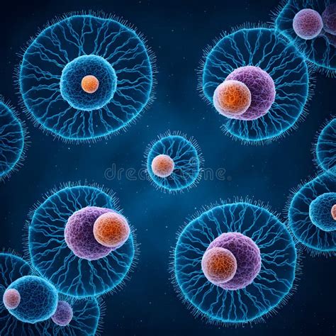 Tiny Cells During Cell Division Ai Generatet Stock Illustration Illustration Of Material