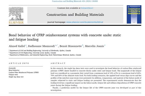 My Paper On Bond Behavior Of Cfrp Reinforcement Systems Ahmed Kallel