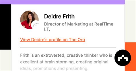 Deidre Frith Director Of Marketing At Realtime It The Org