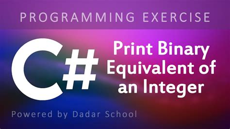 C Program To Print Binary Equivalent Of An Integer Programming