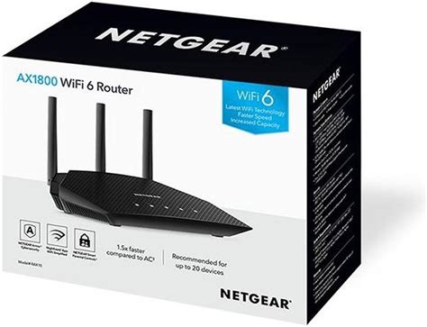 Netgear 4 Stream Dual Band Wi Fi 6 Router Ax1800 Wireless Speed Up To 1 8 Gbps 1500 Sq Ft