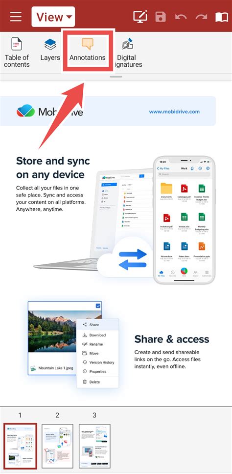 Ver Anotaciones En MobiOffice PDF Android MobiSystems
