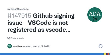 Github Signing Issue VSCode Is Not Registered As Vscode Protocol Handler Issue