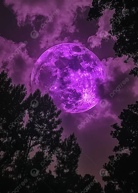 Purple Moon Night Wallpaper