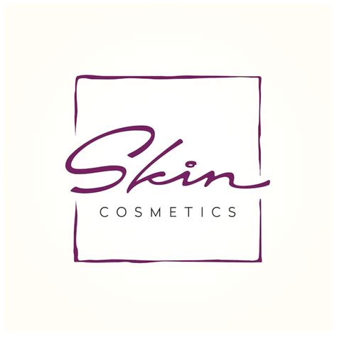 스킨 케어 화장품 로고 디자인을 위한 뷰티 Handdrawn 필기 타이포그래피 프리미엄 벡터