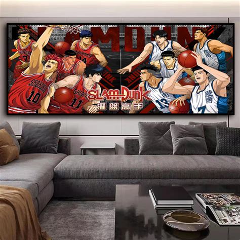 画大芬灌篮高手全家福湘北樱木花道三井8090动漫挂画客厅床头壁画 湘北对战陵南 23090cm铝合金黑框有机玻璃【图片 价格 品牌 报价】 京东