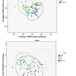 Discriminant Functions Plot For Jejunum Ileum And Colon Using The