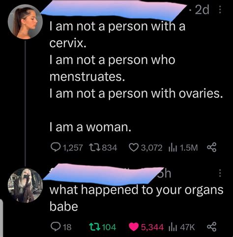 Thats Right Cervix Menstruation And Ovaries Dont Define Women R