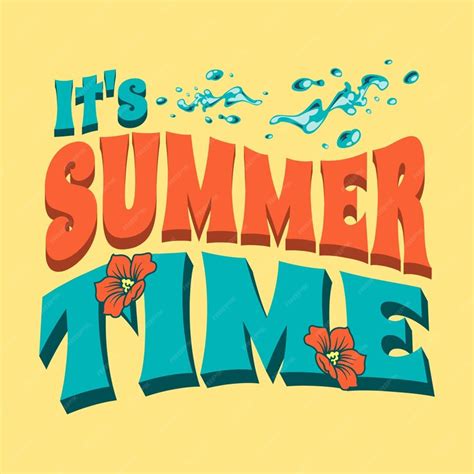 Premium Vector | It's summer time text