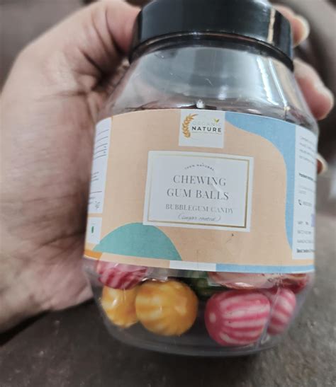 Organic Nature Chewing Gum Balls 100 Gram Sugar Coated Bubble Gums