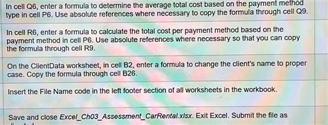 [get answer] in cell q6 enter a formula to determine the average total