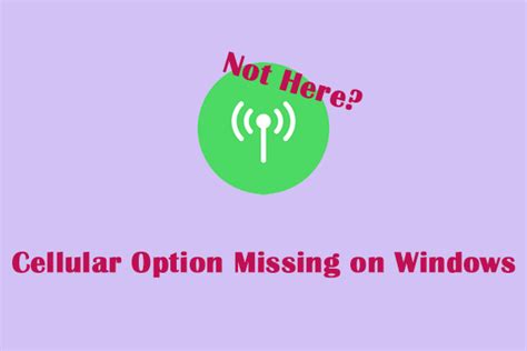 Guide On How To Fix Cellular Option Missing On Windows