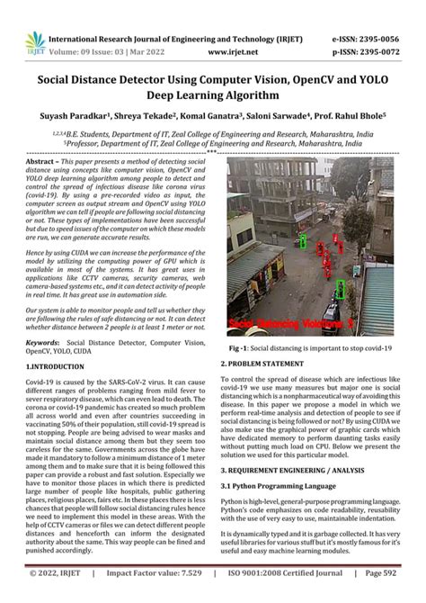 Social Distance Detector Using Computer Vision Opencv And Yolo Deep
