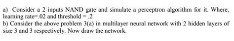 Solved A Consider A 2 Inputs Nand Gate And Simulate A