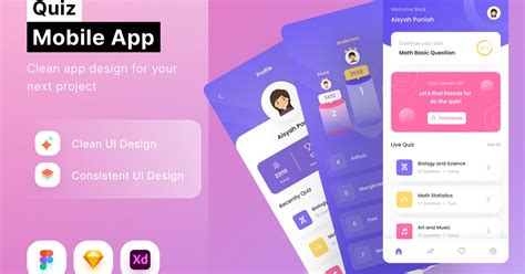 Quiz Mobile App Ux And Ui Kits Ft Website And Illustration Envato