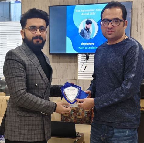 testautomation sqa gratitude testautomation awardwinner… muhammad zain ul abidin