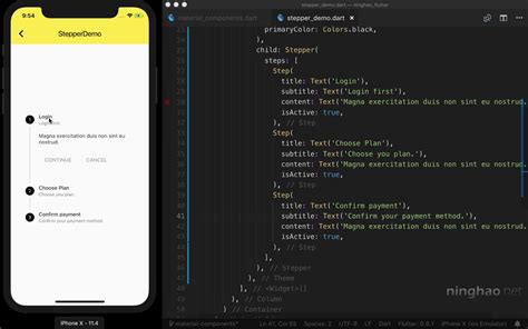 Stepper步骤 Flutter 移动应用MDC 宁皓网
