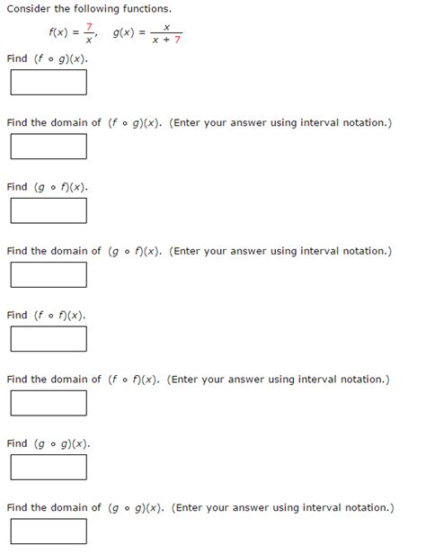 Solved Consider The Following Functions F X 7 X